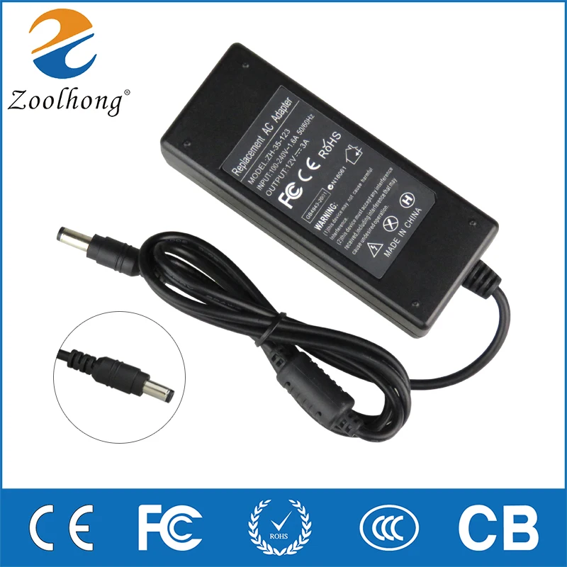 12V3A DC 12V 3A AC 110 240V LED light power adapter LED Power Supply ...
