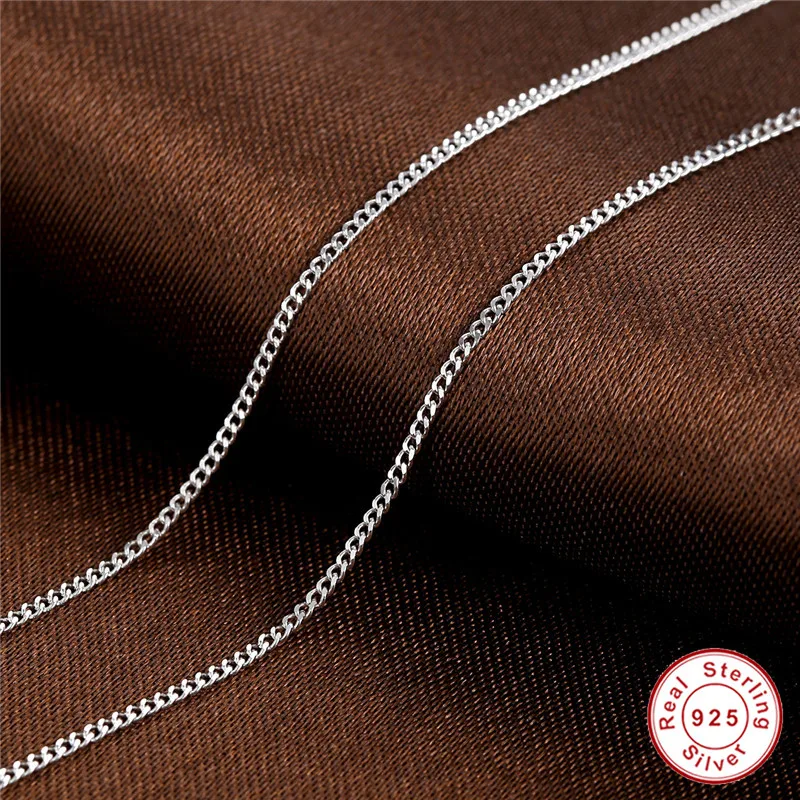 Аутентичные 925 пробы серебро Классический дизайн простое ожерелье цепь для Для женщин S925 ...