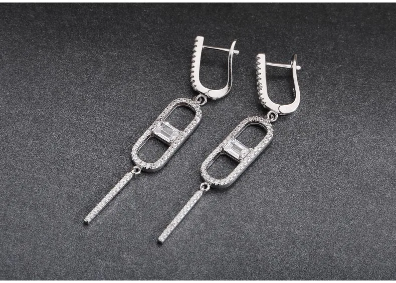 SA SILVERAGE, настоящее 925 пробы, серебряные серьги-капли для женщин, Простые Длинные серьги ...