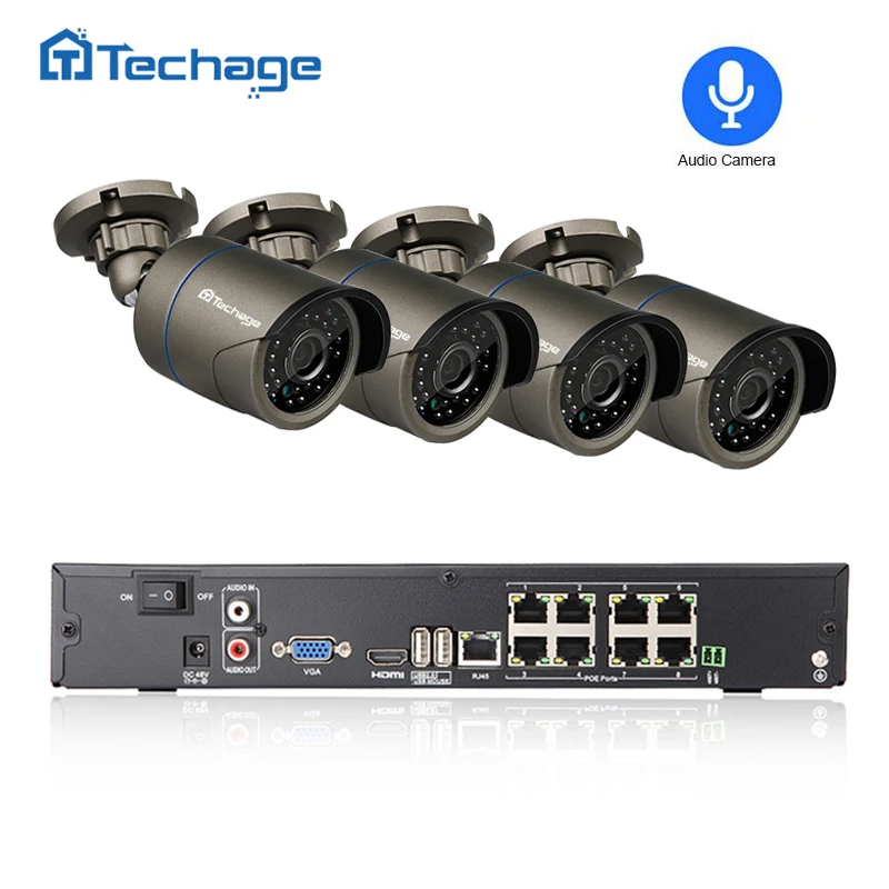 Techage-8CH-1080P-POE-NVR-CCTV-System-P2P-IR-Night-Vision-2MP-Outdoor ...