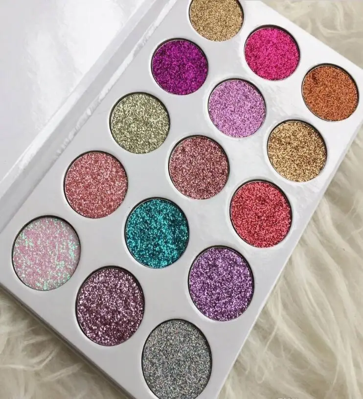 DHL 24 SETS Nueva marca Rainbow Glitter Paleta Sombra de ojos 15 Colores de Maquillaje Paleta de ...