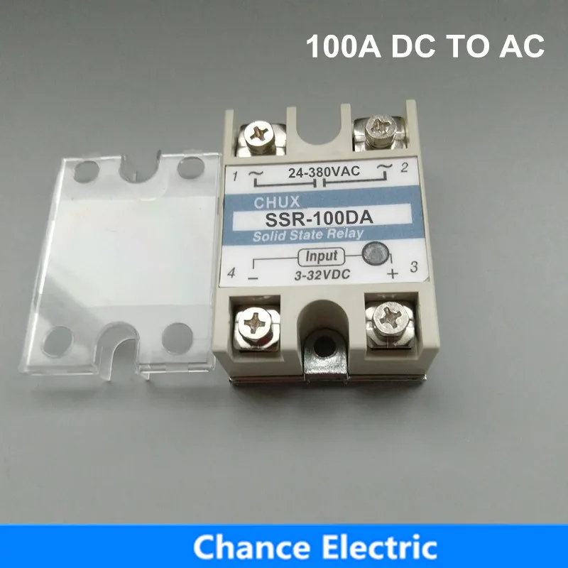 Ssr 100a Dc To Ac 3-32vdc 220v White Shell Single-phase 1pcs 5pcs 10pcs ...