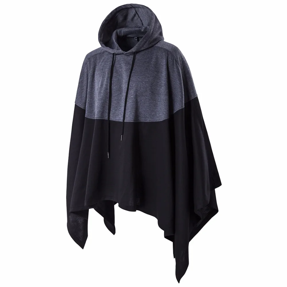 2017 new arrival men gray/black cloak Hoodies autumn men hooded ...