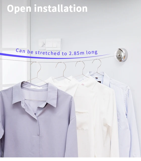 2.85m Adjustable Stainless Steel Retractable Clothesline