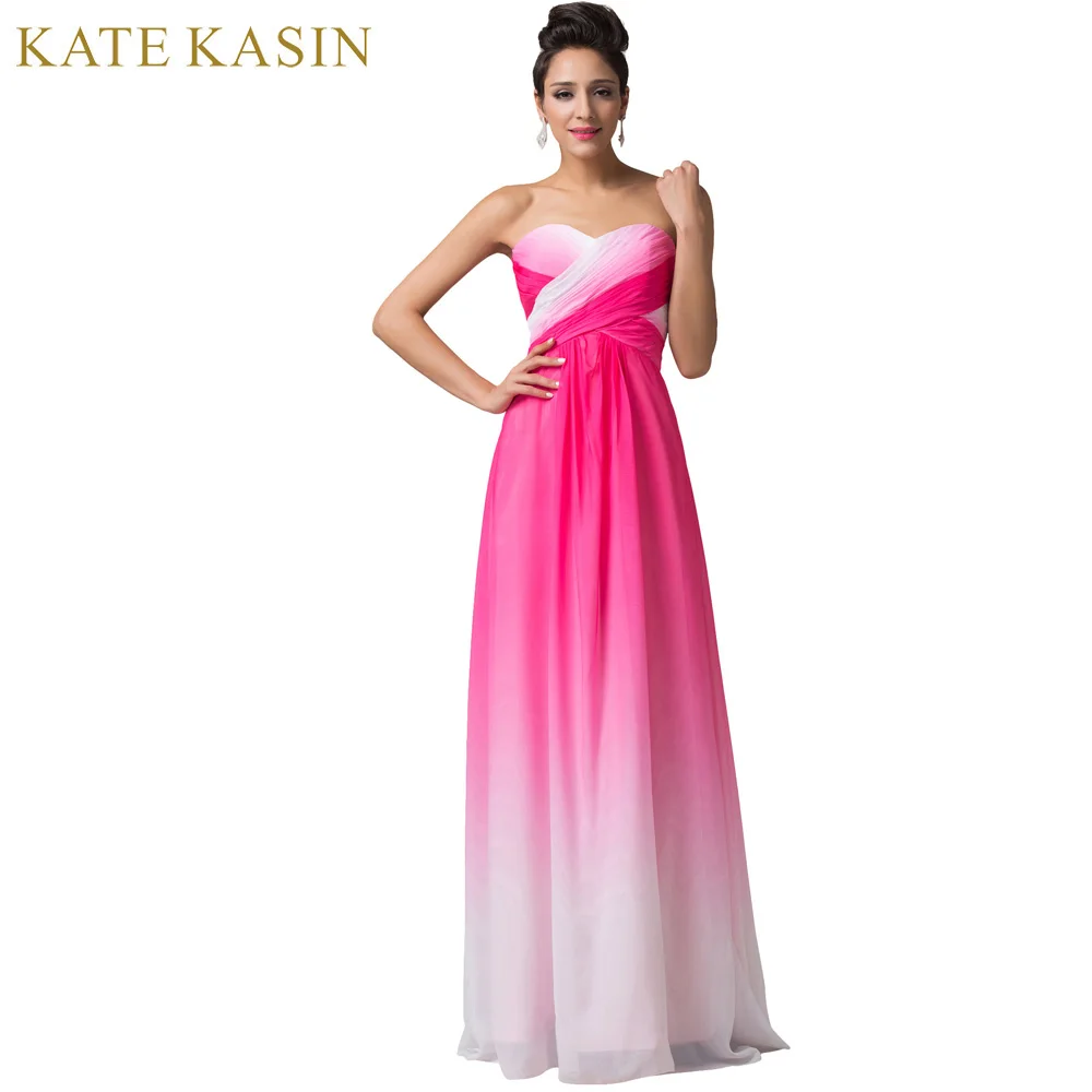 Vestido de festa Design A Line Green Red Blue Ombre Evening Gowns ...