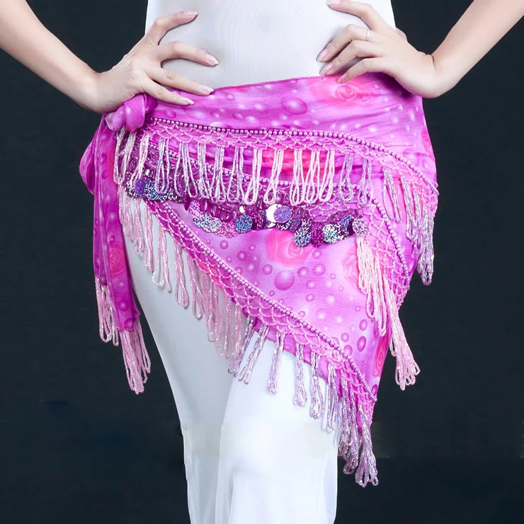 Tribal Belly Dance Belts 2 Colors Women Tassel Tie dyed Hip Belt with ...