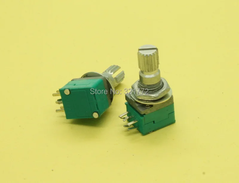9mm Japan ALPS A50K 50K Audio Taper Dual Potentiometer Knurled 15mm ...