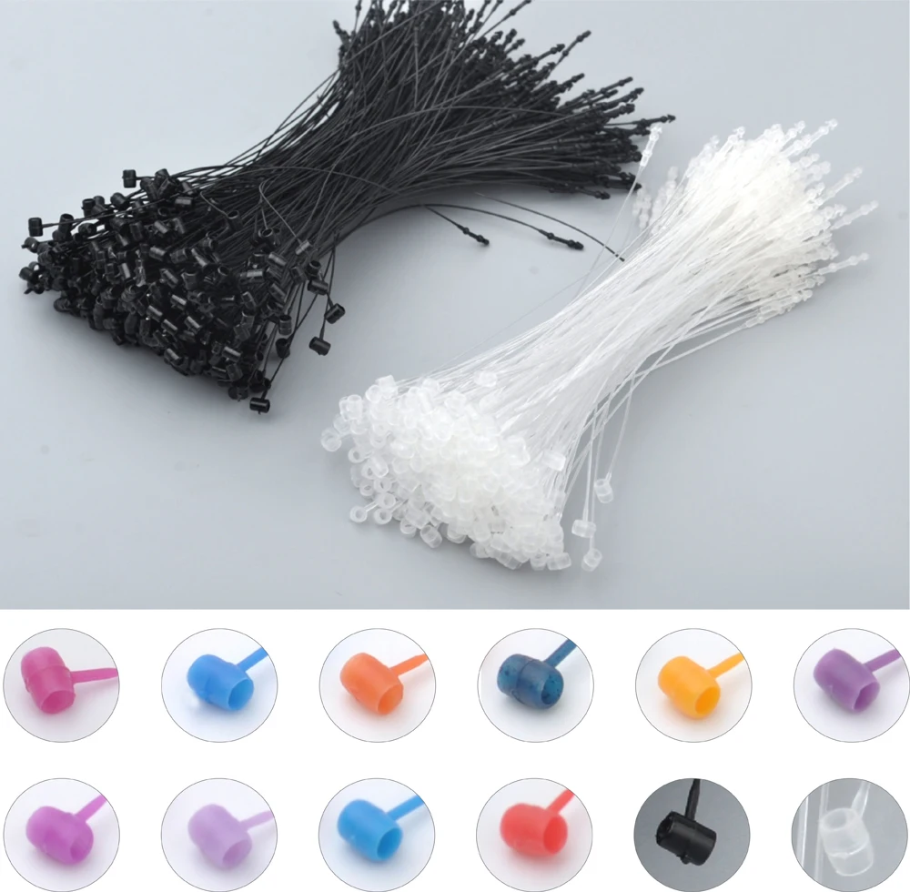 500pcs/lot plastic string lock garment hang tag string/cords/seal 12 ...