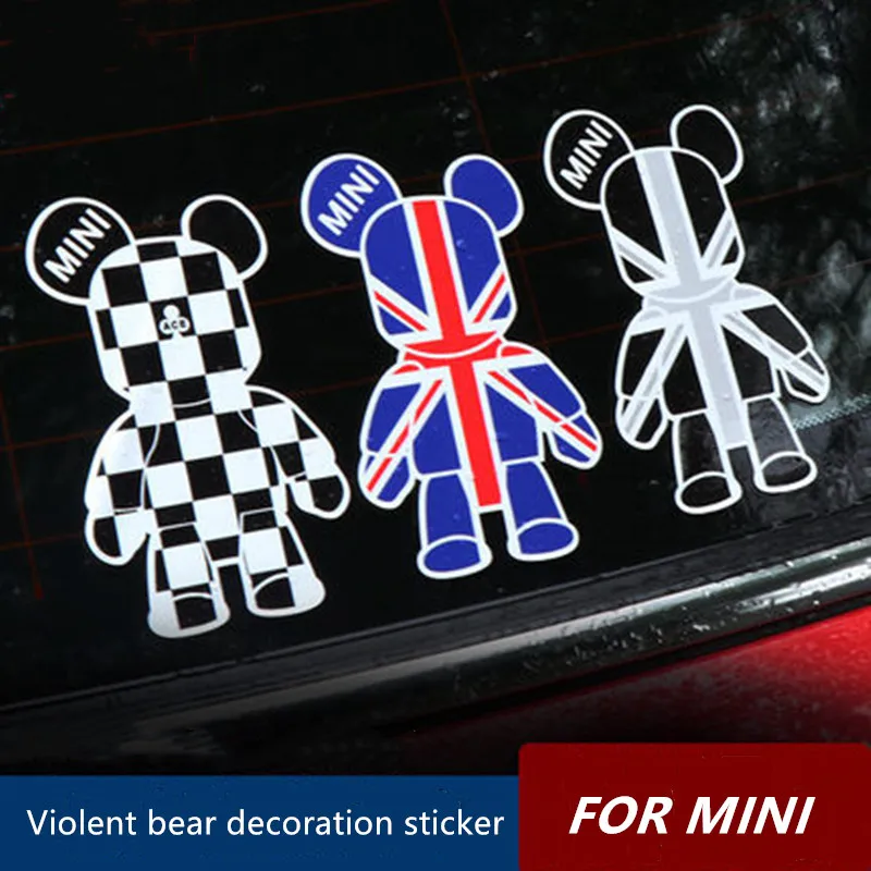 3 pcs Fashion bear Sticker Decals Window Decor For Mini Cooper One ...