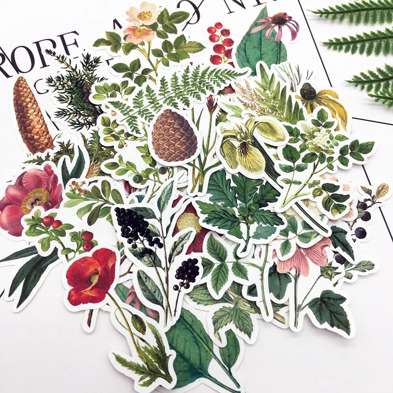 31pcs Retro flower thin Paper Stickers Crafts And Scrapbooking ...