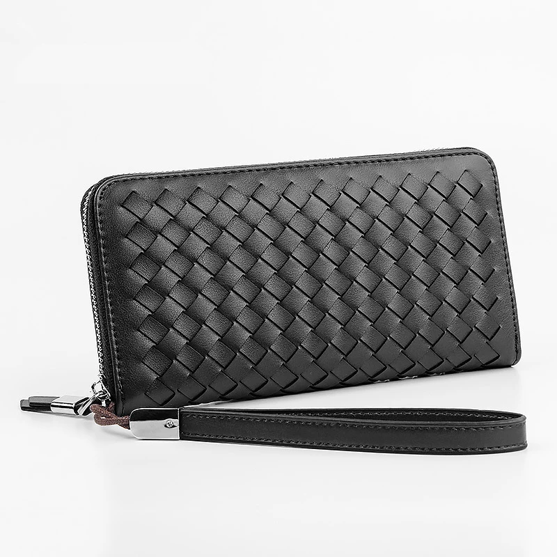 Top Quality Hand Made Genuine Leather Knitting Men Wallet Luxury ...