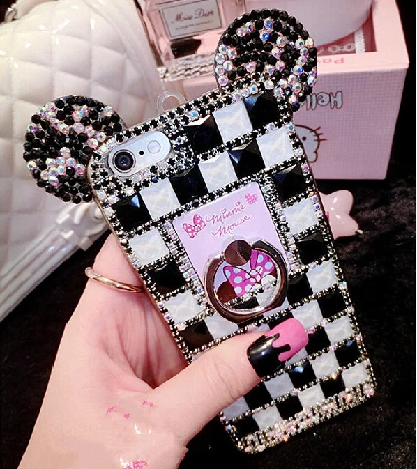 Mickey Mouse Bling TPU de la gema del diamante cubierta suave del ...