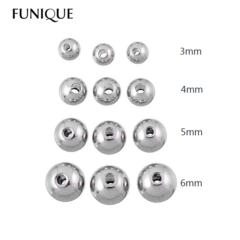 Aliexpress Buy 50PCs Stainless Steel Beads 3mm 4mm 5mm 6mm Solid