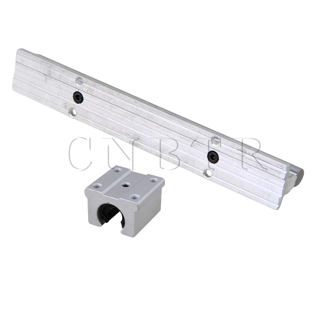 2x Silver CNBTR 12mm Shaft 200mm Linear Bearing Rail w/ Open Linear ...