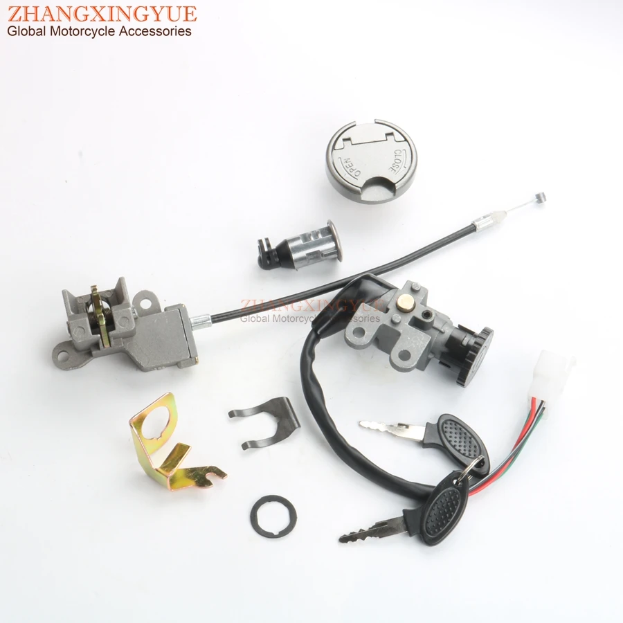Set Lock & Electric Door Lock & Fuel Tank Cover For Baotian Bt49qt-3 -7-9-11-2 6a1 6a4 9r1 9r3 ...