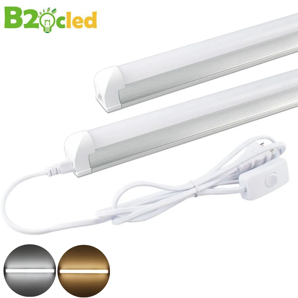LED Tube Light T8 Integrated 0.6m 9W With EU Switch Connector LED Bulb ...