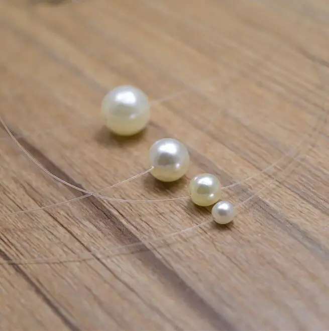 Invisible-Chain-Necklace-Choker-Bib-Women-Colar-Imitation-Pearl ...