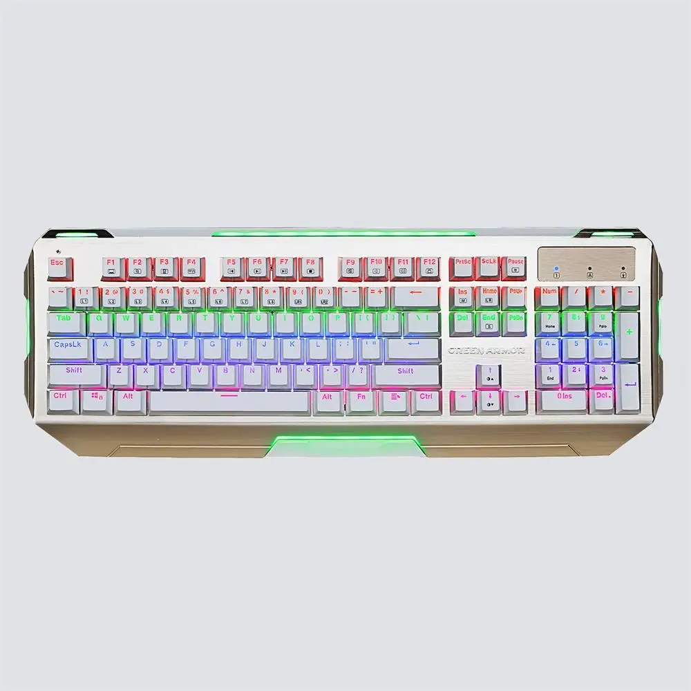 X3000 Rainbow Led Light Gaming Mechanical Keyboard 104 keys Full Size ...