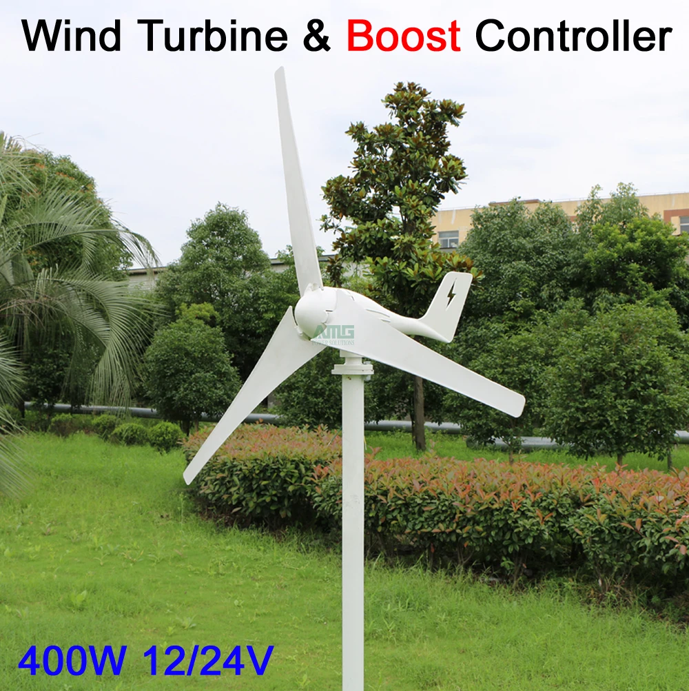 400W 12V/24V horizontal wind turbine power generator for home use with ...