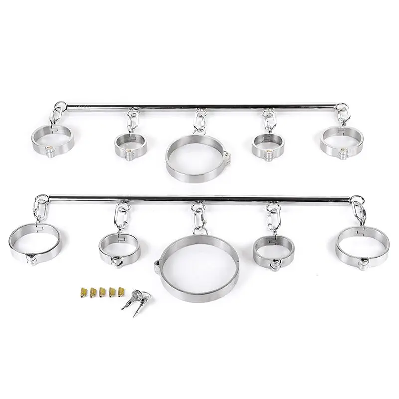 Stainless Steel Bondage Set Collar Bdsm Handcuffs For Sex Legcuffs