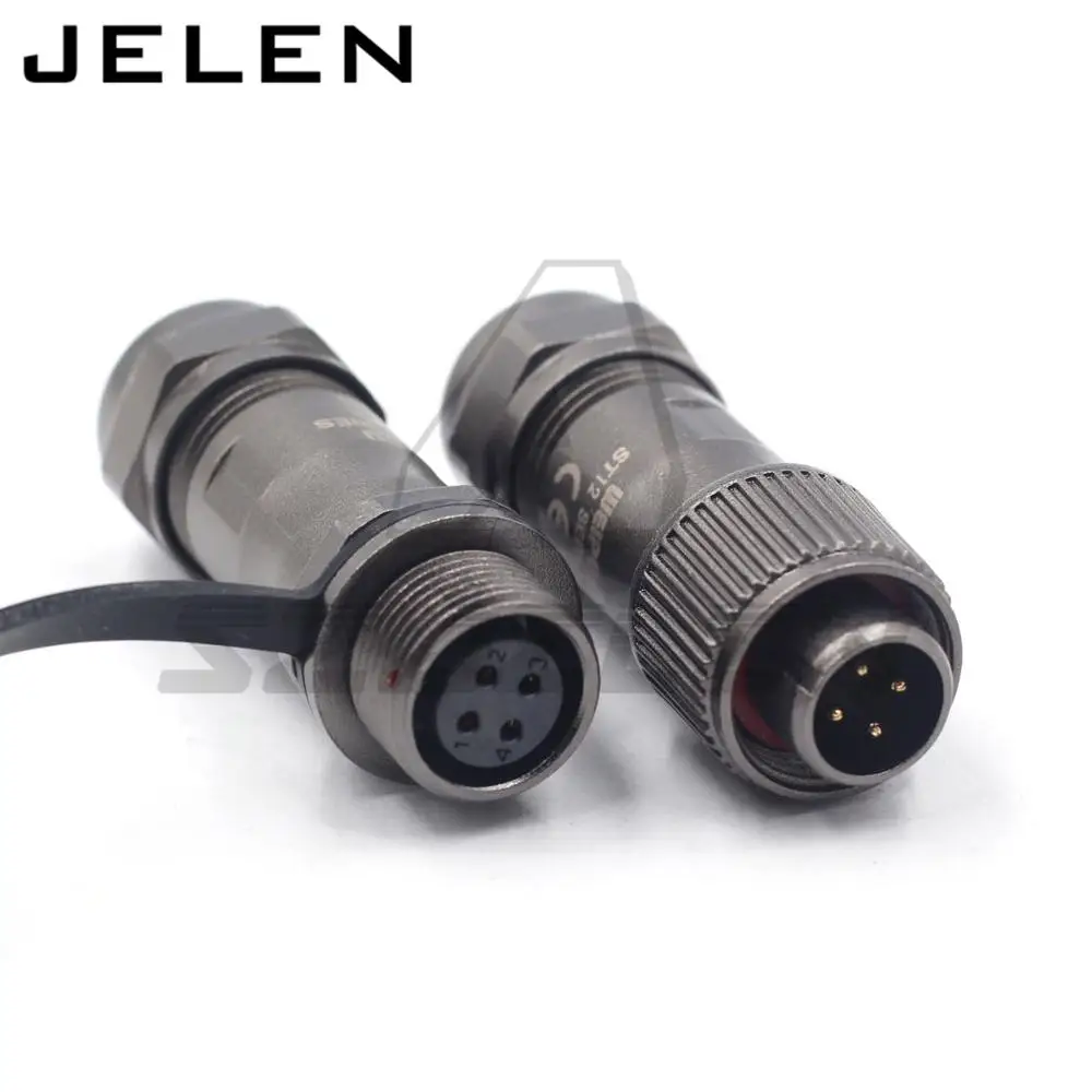 Weipu St12series 4 Pin Metal Round Cable Docking Waterproof Connector ...