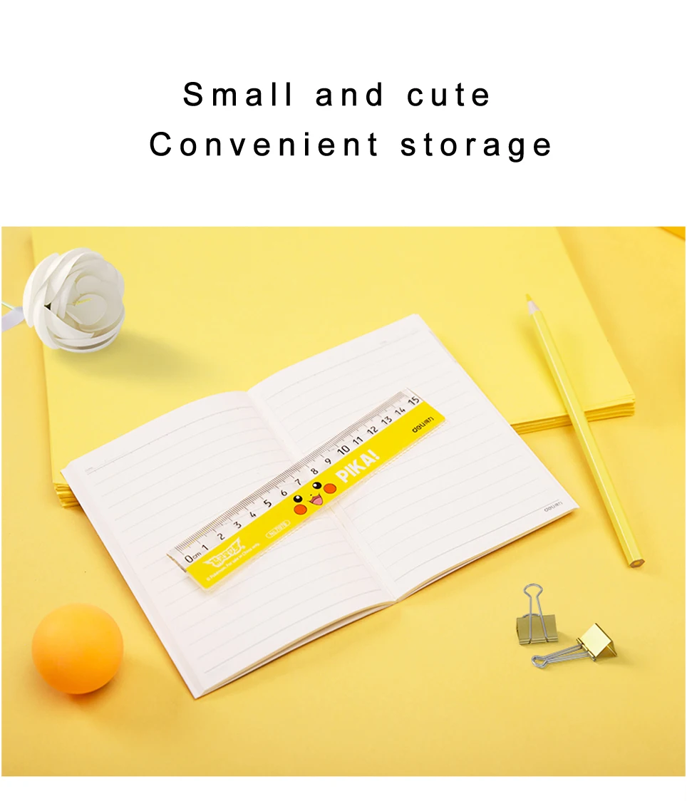 Pokemon Pikachu Pattern Transparent Stationery Plastic Ruler ...