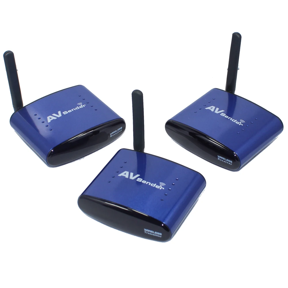 5.8G AV Sender Wireless 1 Transmitter & 2Receiver 200meters AV Wireless ...