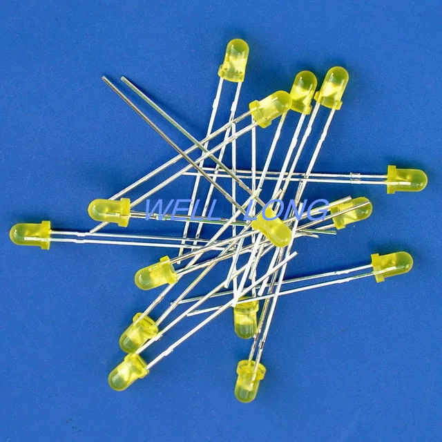 (1000pcs/lot) Diameter 3mm Normal Brightness Round Yellow LED.|bright ...