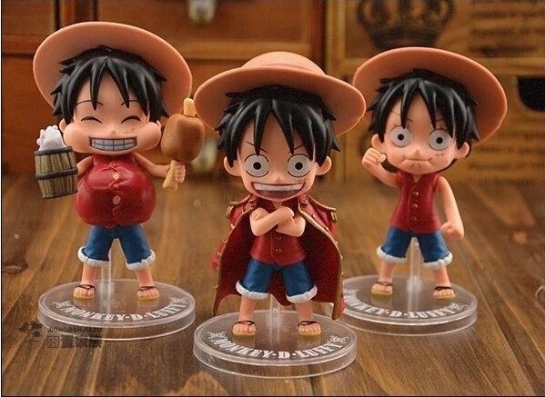 Mini Anime One Piece Luffy Nendoroid PVC Change Face Figure Model Toy ...