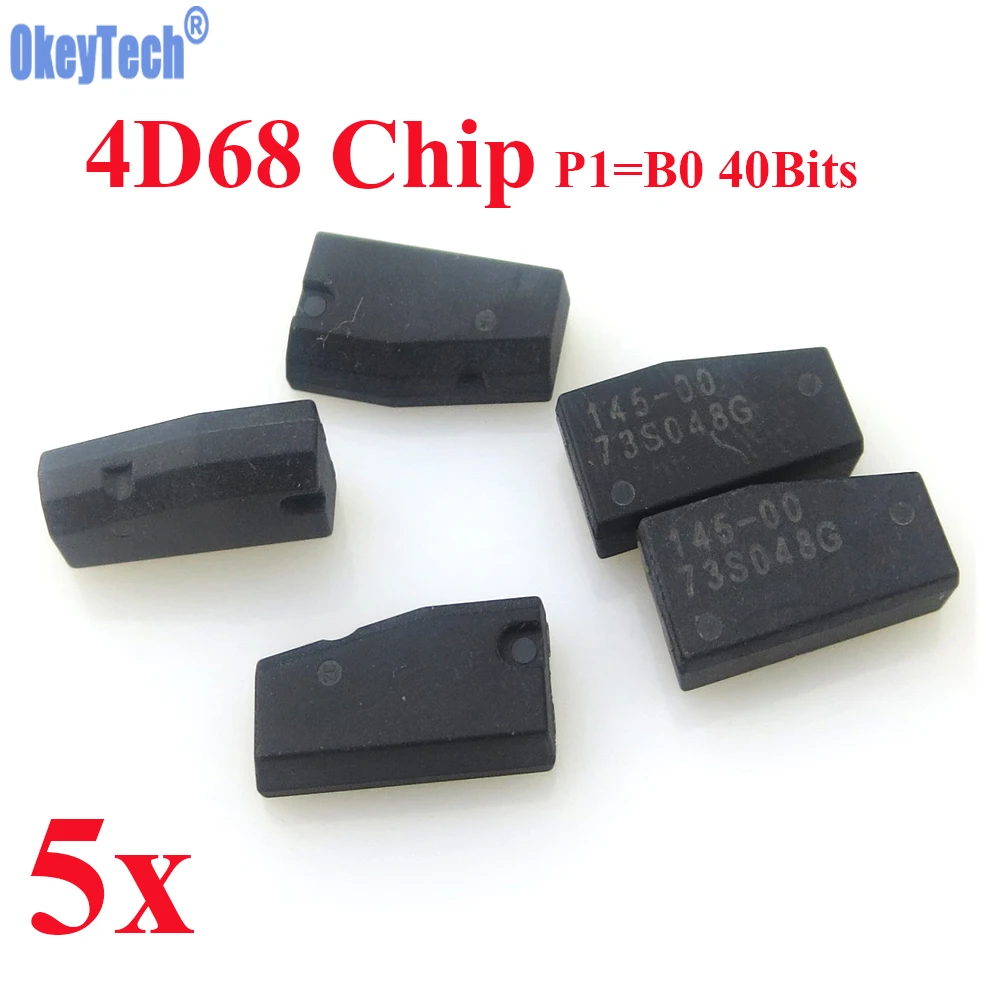 OkeyTech 5pcs/lot Car Key Chip Carbon 4D68 Chip P1=B0 40 Bits TP29 For ...