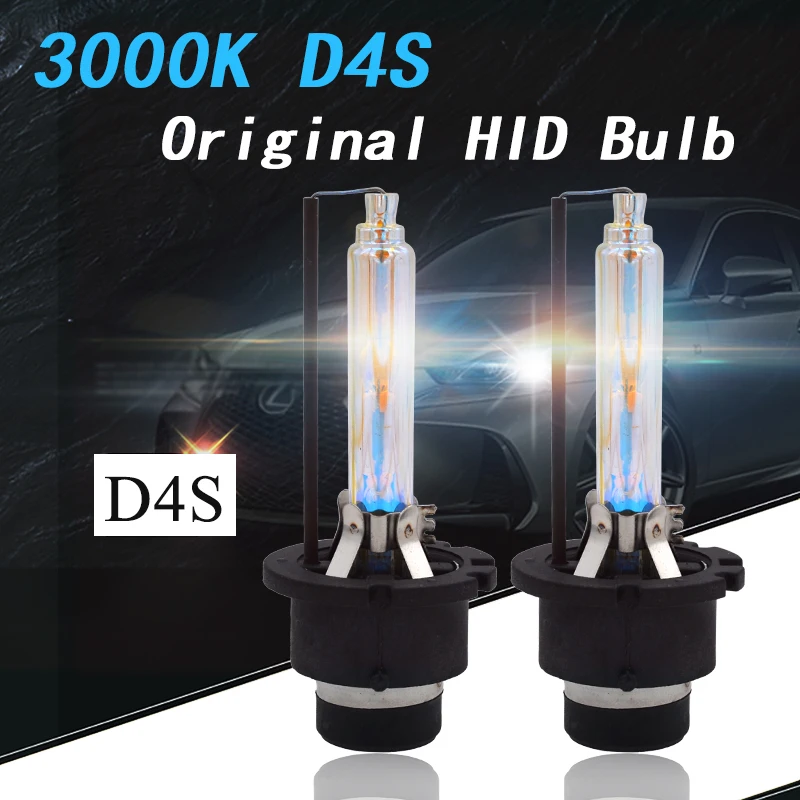 SKYJOYCE 1 Pair Original D4S HID Bulb AC 12V 35W D4S Metal Base 3000K ...