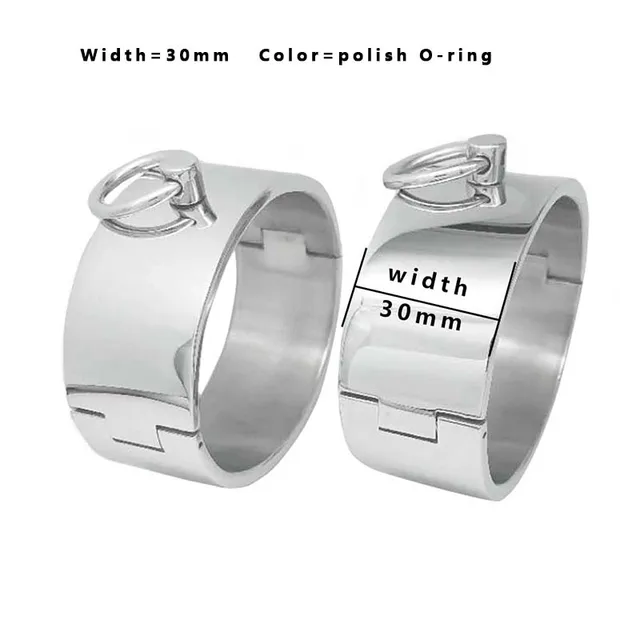 polished Brushed silver Black 100% stainless steel wrist ankle cuffs ...