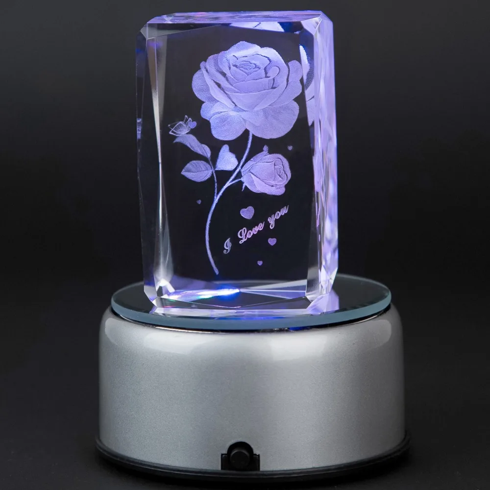 Valentine's Day Gift 3D Laser Crystal Subsurface Engraved I love You ...