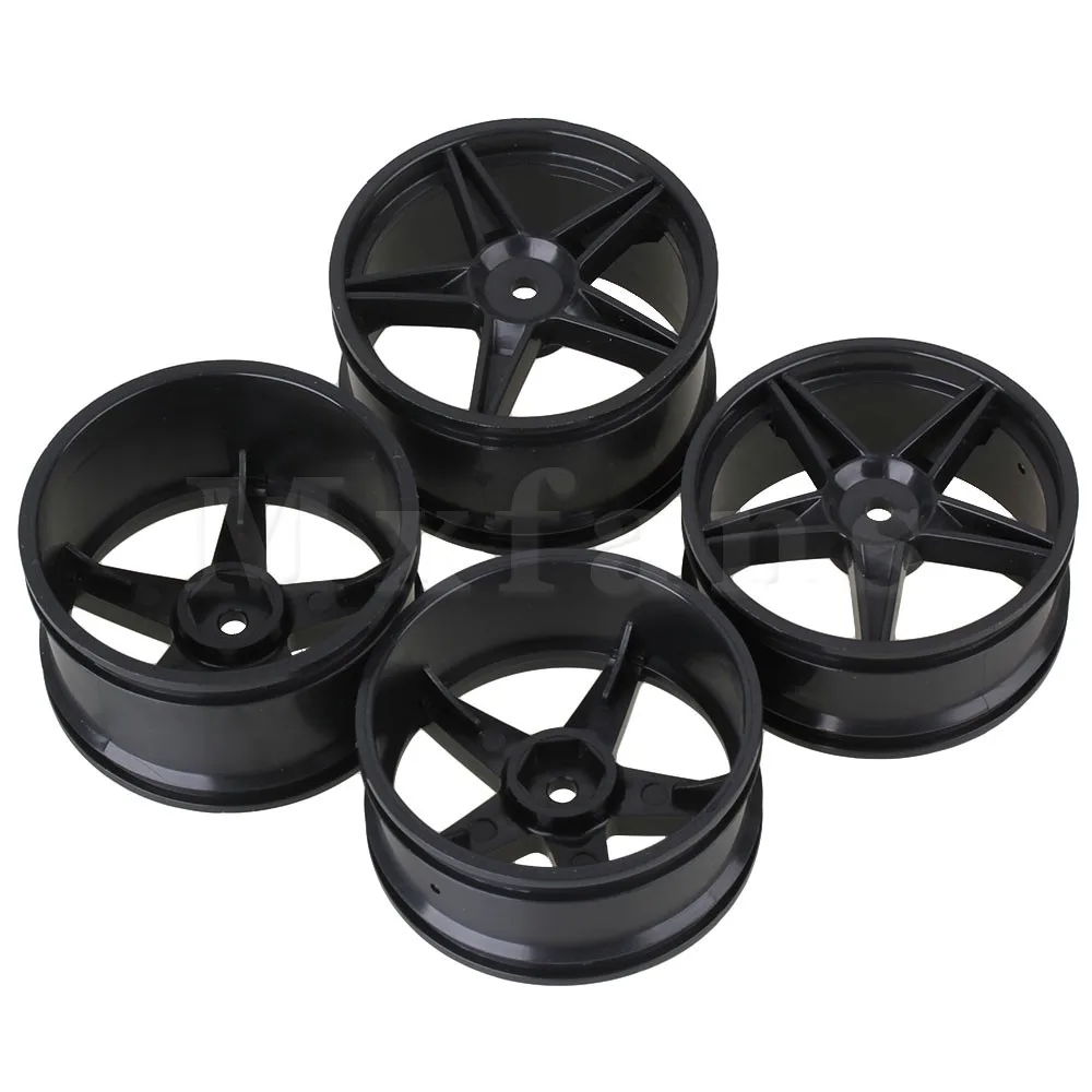 Mxfans 4pcs Five Pointed Star Spoke Wheel Rim Black RC 1:10 Buggy Off ...