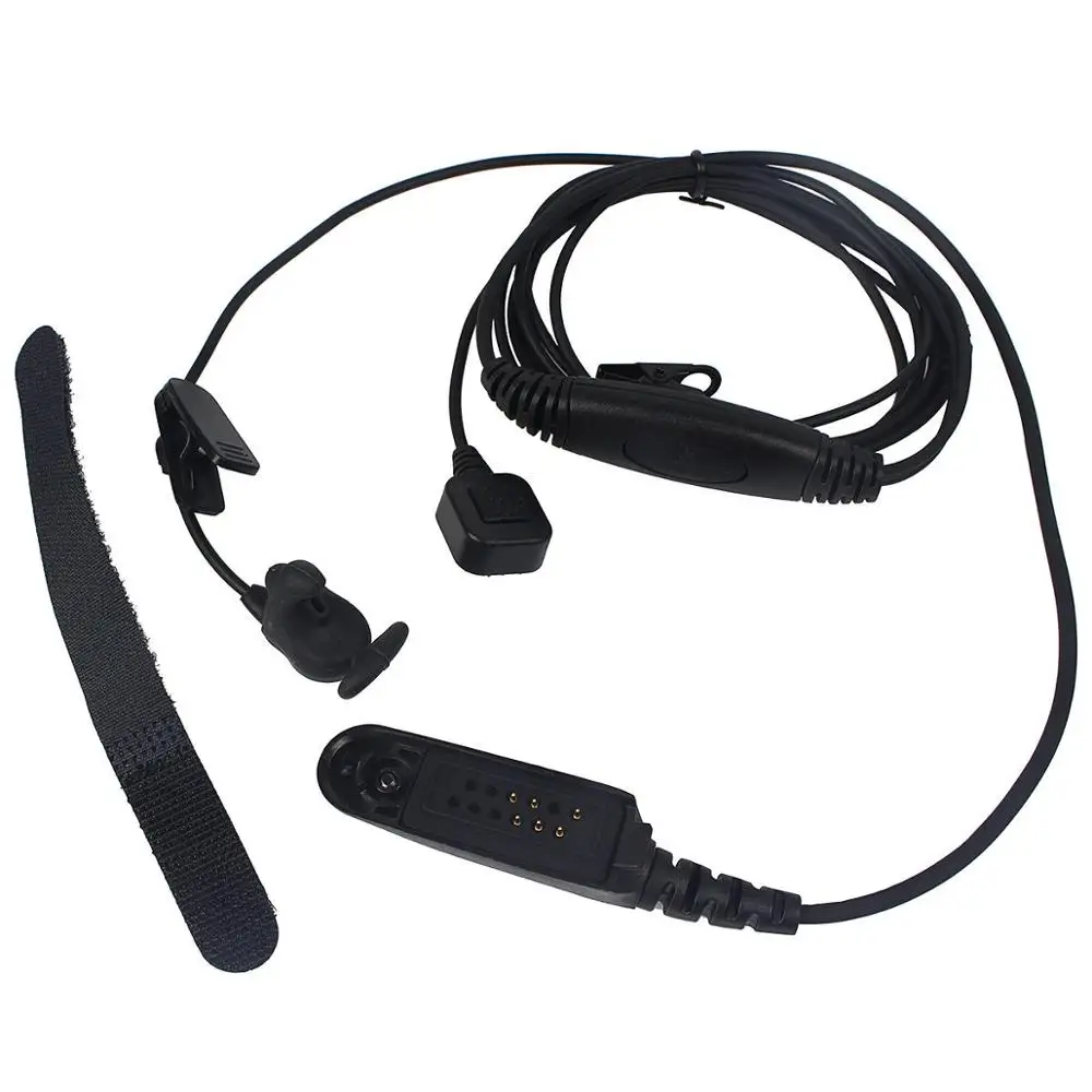 Dual Ptt Ear Bone Conduction Earpiece Microphone For Motorola Gp328 ...