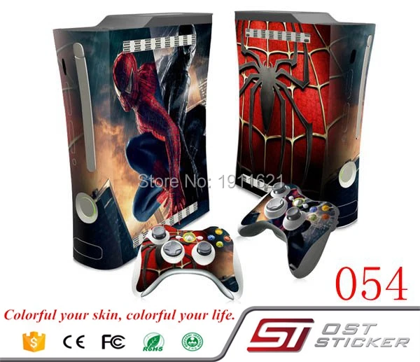 OSTSTICKER Siper Man Vinyl Skin Full Set Skin Stickers For Xbox 360 fat ...
