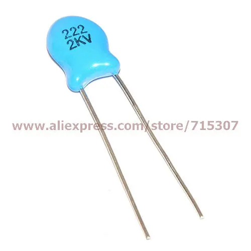 Phiscale 50pcs High Voltage Ceramic Capacitor 2000v 2200pf / 2.2nf / 0 ...