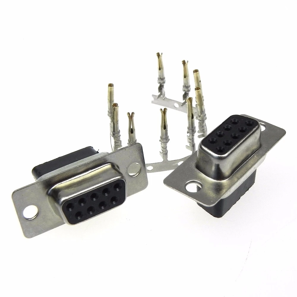 50pcs/lot High Quality Db9 Serial Vga 9 Pin Female Terminal Cables ...