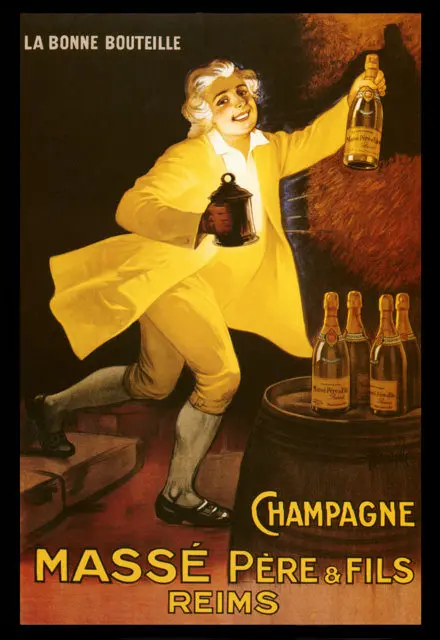 French Advertisement Beverage Poster Champagne Ad Poster Home Bar Decor ...