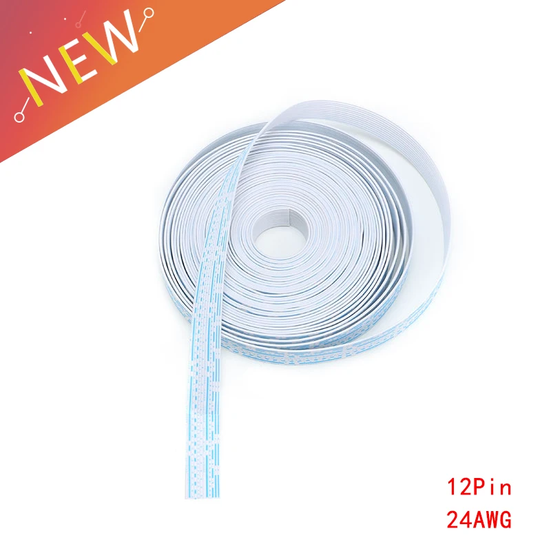 10/5/1 Meter 24AWG 12P Blue white Flexible Flat Cable tinned copper ...