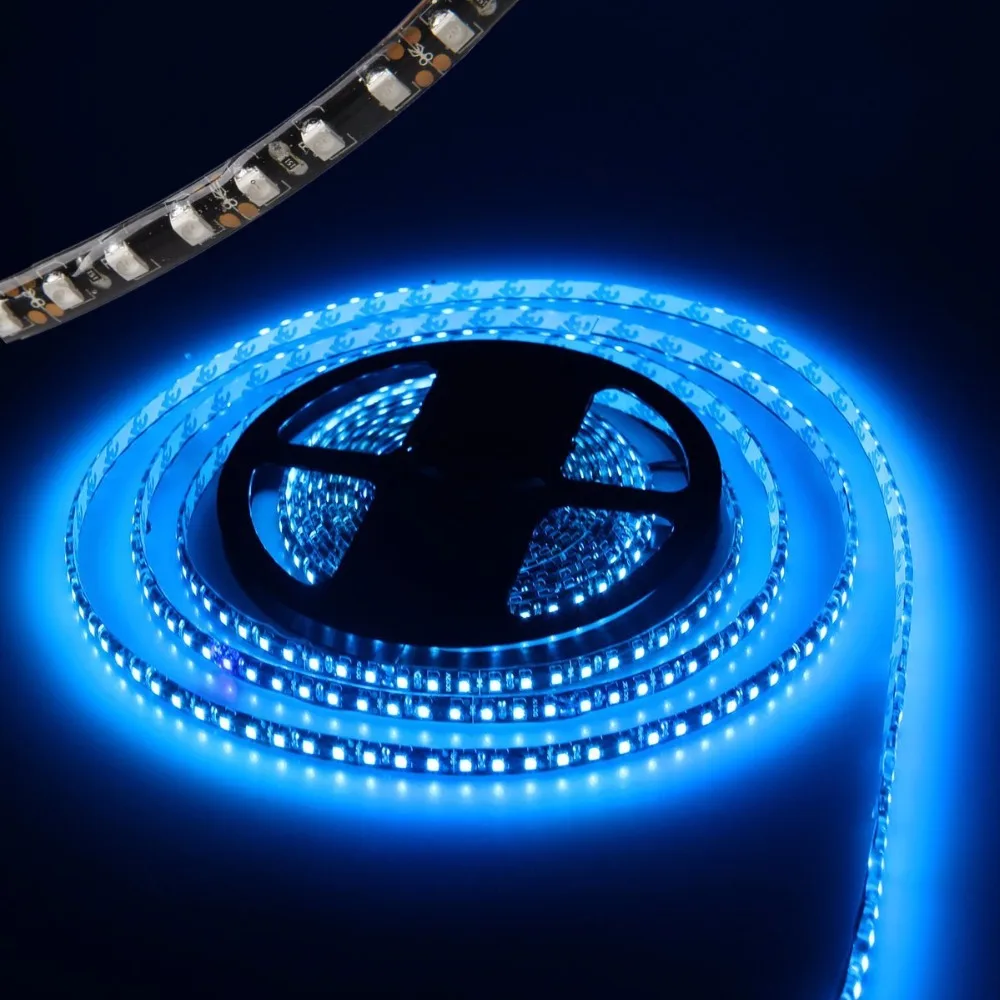 Tira de luz de led, 12v, 3528, preto, pcb, à prova d'água, ip65, 600led ...