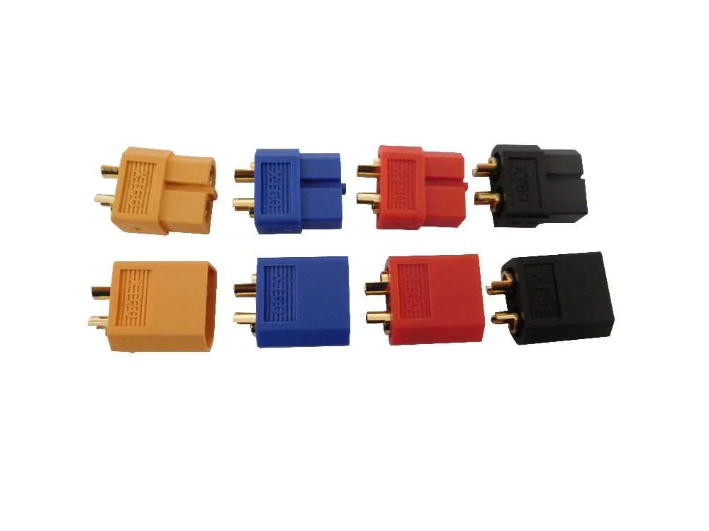 5 Pair RC Black/Red/Blue/Yellow XT60 Plug Gold Plated Connector