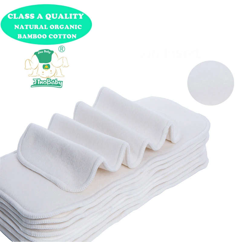 Natural Organic Bamboo Cotton Inserts 4 Layers Reusable Insert Liner ...