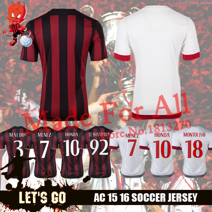 New Ac Milan Il Diavolo Jersey 15 16 Rossoneri Soccer Jerseys Football ...