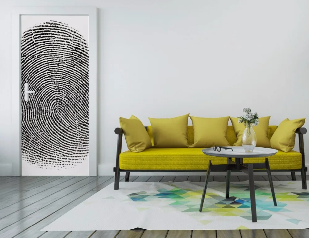 3D abstract fingerprint Customize Door Mural Wallpaper mural Wall Print ...