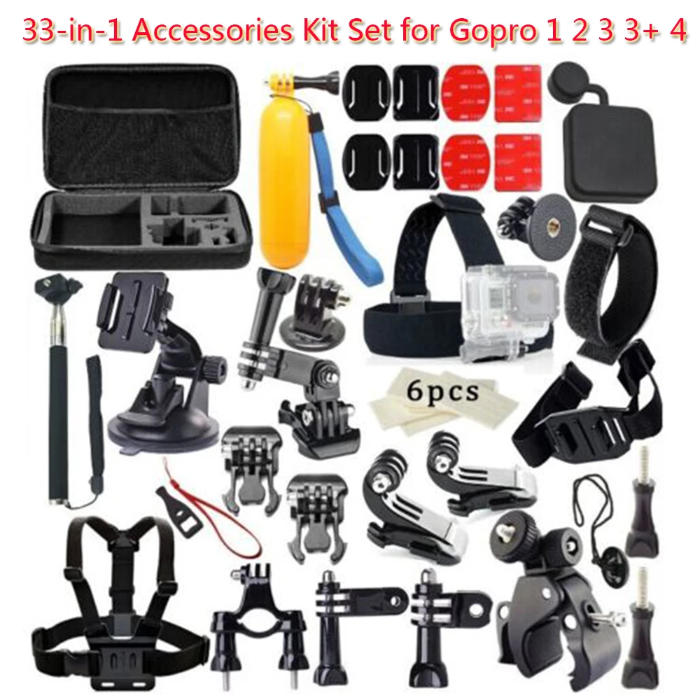 33 in 1 Gopro Accessories Set Go Pro Kit Mount for SJ4000 Gopro Hero 4 ...