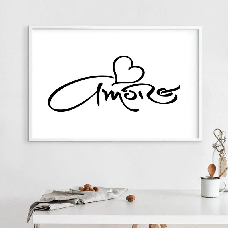 Italian Amore Love Heart Art Painting Wall Pictures , Italian ...