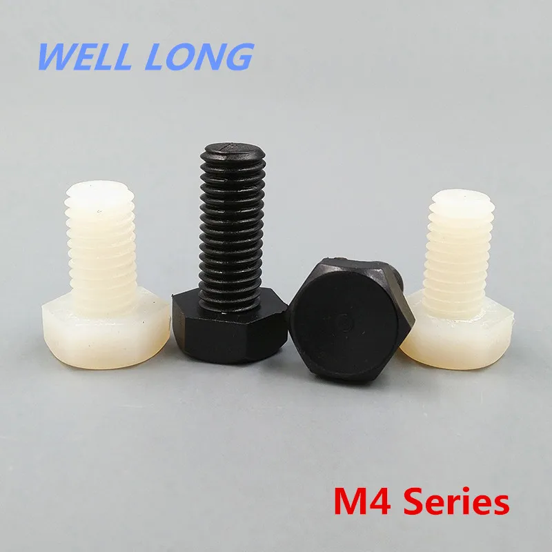 Hexagonal Nylon Screw Bolt White Plastic Screw Hexagon Bolt Plastic ...