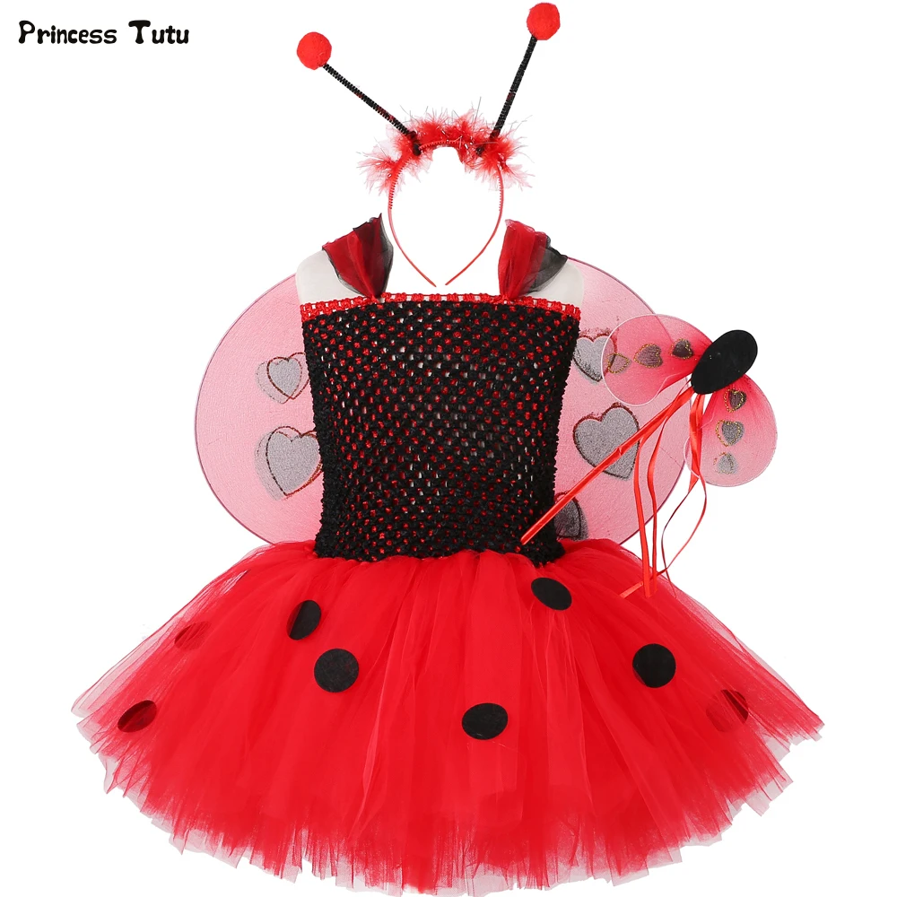 1Set Ladybug Tutu Dress Baby Girl Birthday Party Dress Kids Halloween ...