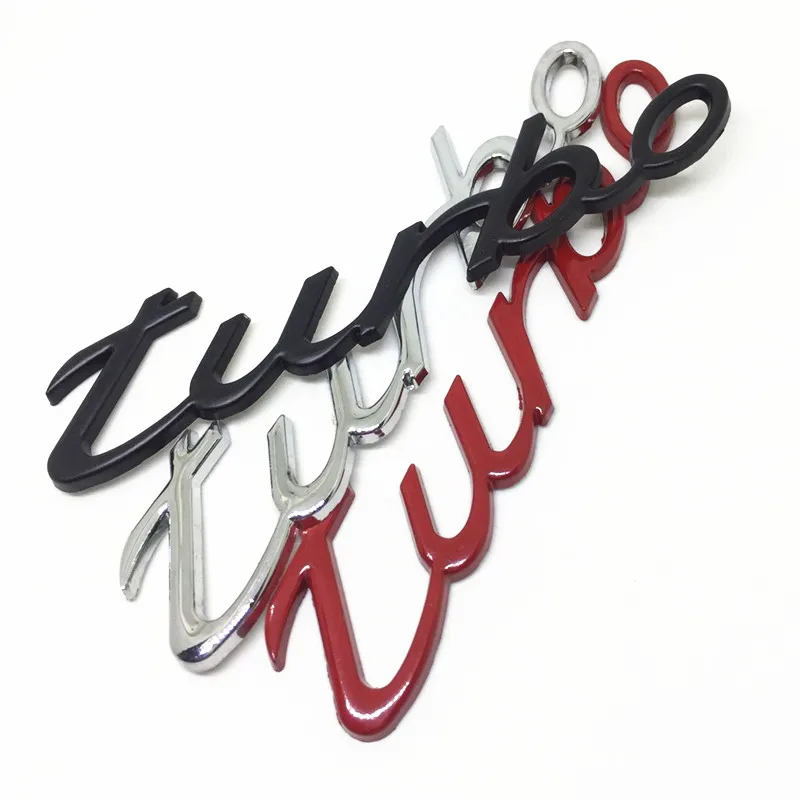 3D Chrome Metal Turbo Emblem Badge car Sticker Turbocharging Rear Trunk ...
